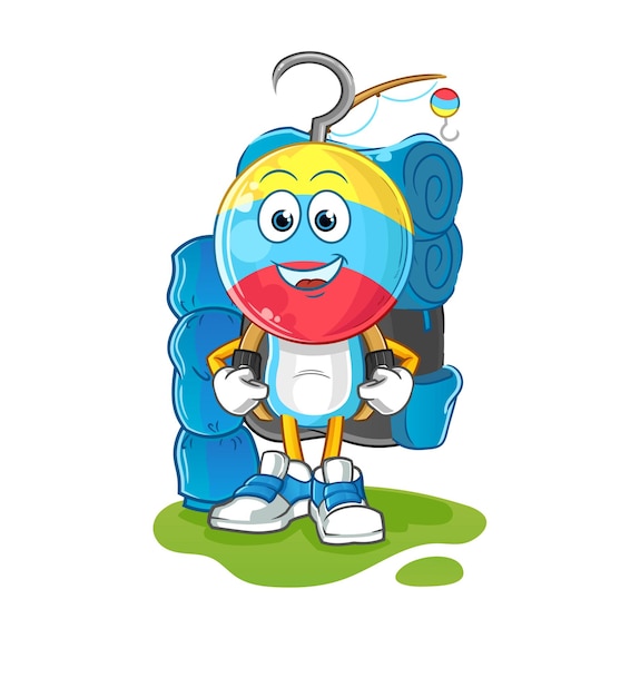 Cheerful Cartoon Keychain Character on Grassy Field | Jiffy Designs