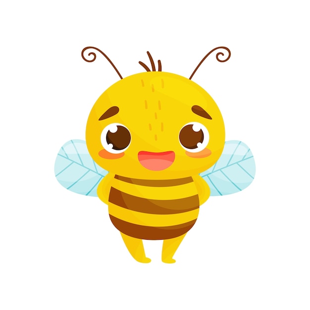 Adorable Buzzing Bee with Expressive Eyes and Cute Expression | Jiffy ...