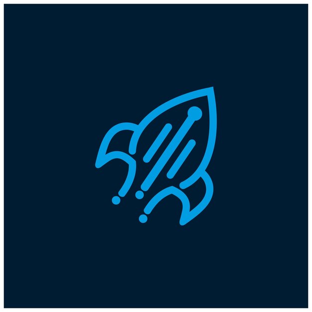 Vibrant Blue Rocket Ship with Stylized Fins and Thrusters | Jiffy Designs