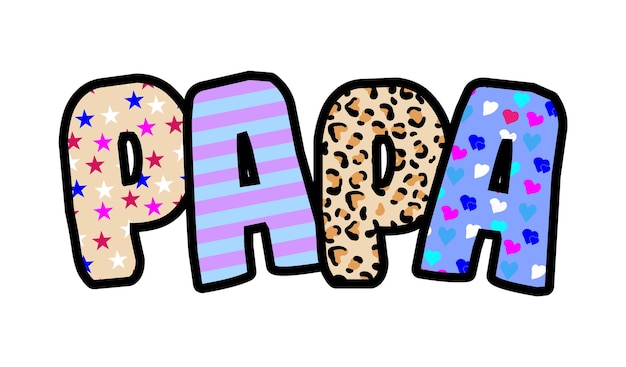 Vibrant and Playful Papa Text Design | Jiffy Designs