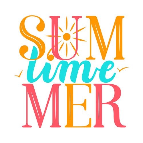 Summer Time. Hand Lettering Illustration For A Print Matterials, Banner ...