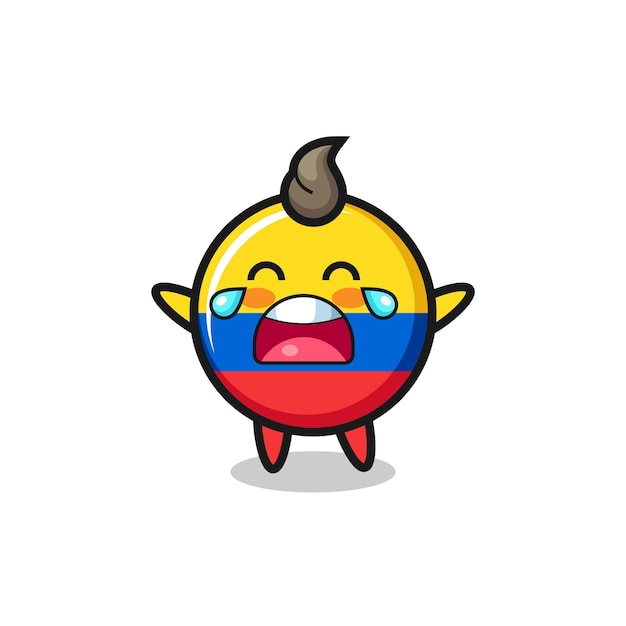 Cheerful Chick Emoji Waving the Colombian Flag | Jiffy Designs