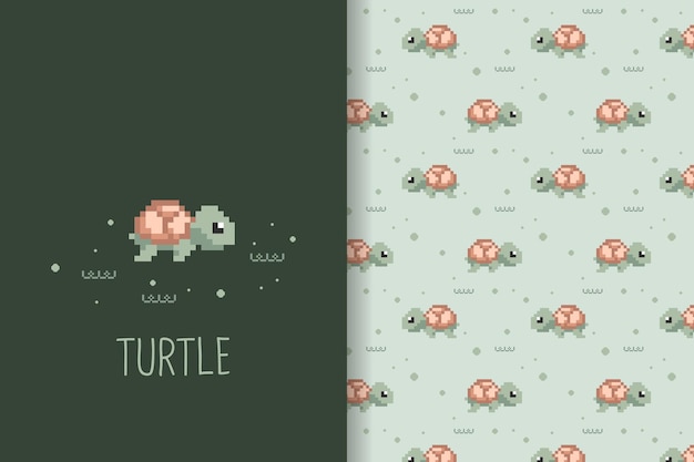 Whimsical Pixel Art Turtles Swimming in a Starry Night Sky | Jiffy Designs