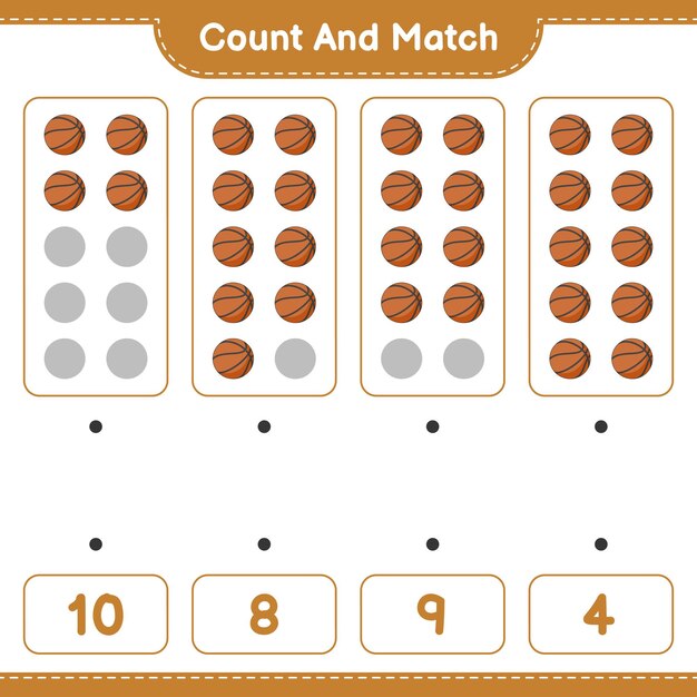 Engaging Basketball-Themed Count and Match Activity | Jiffy Designs