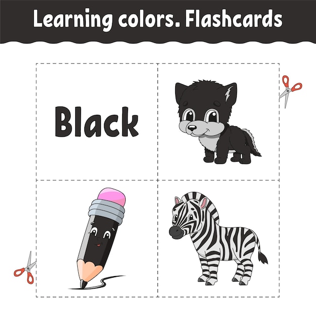 Vibrant Collection of Learning Color Flashcards with Playful Animal ...