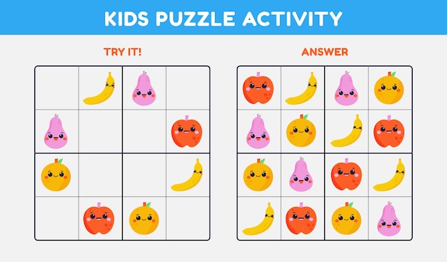 Cheerful Fruit Puzzle Activity for Kids | Jiffy Designs