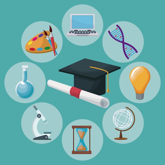 Educational Icons Collection: Vibrant Graphics for Learning Materials ...