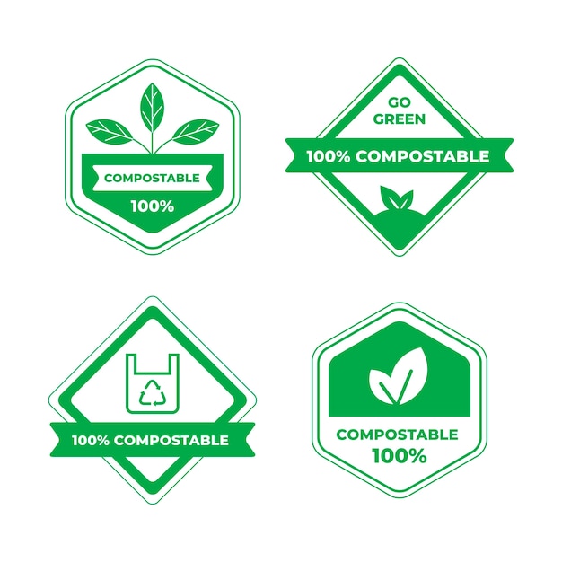 Diverse Collection of Vibrant Compostable Icons and Badges | Jiffy Designs