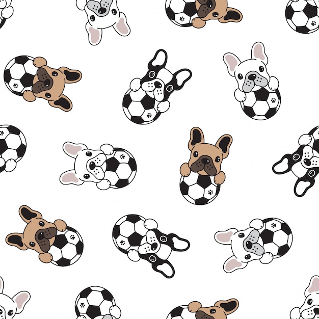 Playful French Bulldog Soccer Ball Pattern | Jiffy Designs
