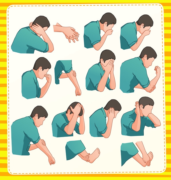 Diverse Expressions of Sadness and Distress in Illustrated Figures ...