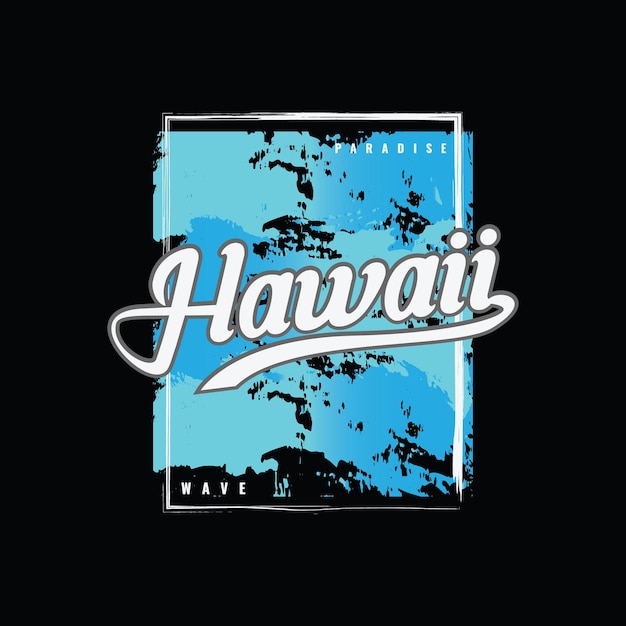 Iconic Hawaii Wave Graphic on Vibrant Blue Background | Jiffy Designs