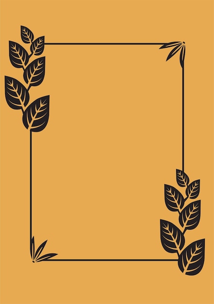 Elegant Leaf Frame with Minimalist Floral Design | Jiffy Designs