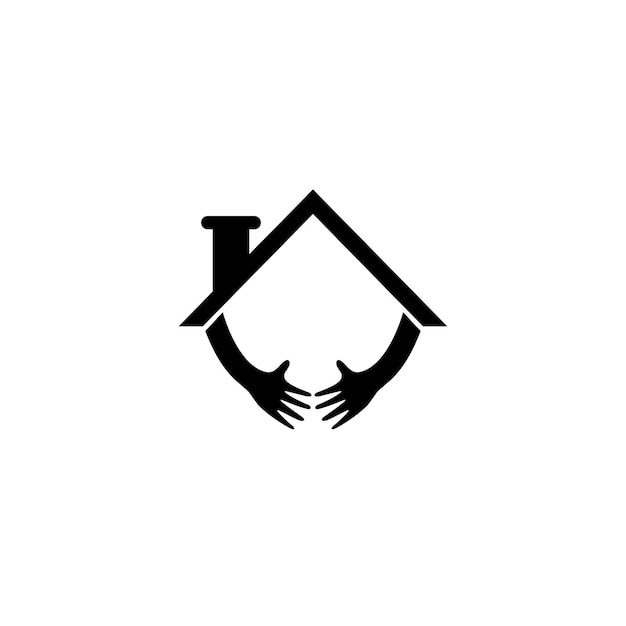 Caring Home Symbol: Supportive House Silhouette and Handshake | Jiffy ...