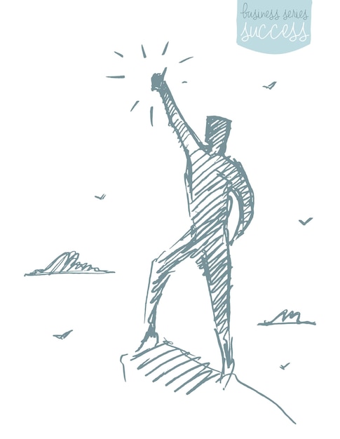 Determined Silhouette Ascending Towards Shining Success | Jiffy Designs