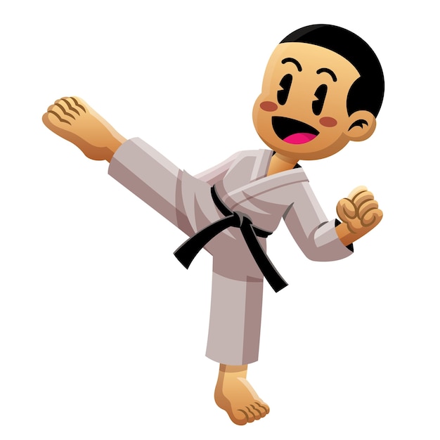 Animated Karate Kid in Action-Packed Pose | Jiffy Designs