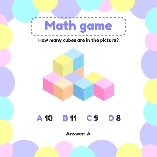 Colorful Cubes Math Game: How Many Cubes in the Picture? | Jiffy Designs