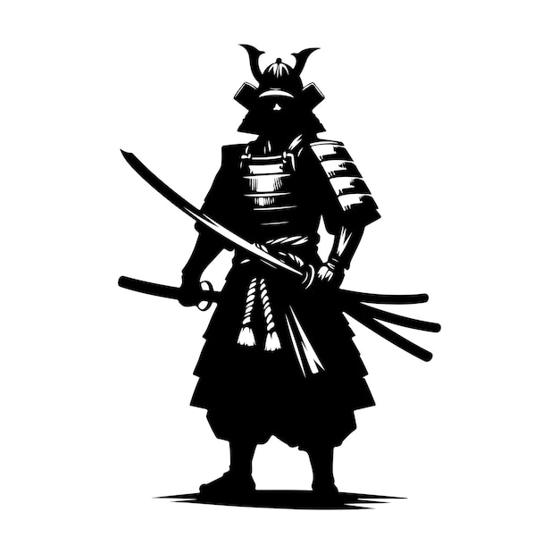 Fearless Samurai Warrior in Dramatic Silhouette Pose | Jiffy Designs