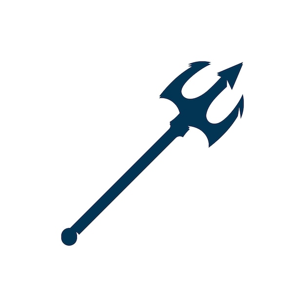 Powerful Trident: Bold Navy Blue Weapon Icon | Jiffy Designs