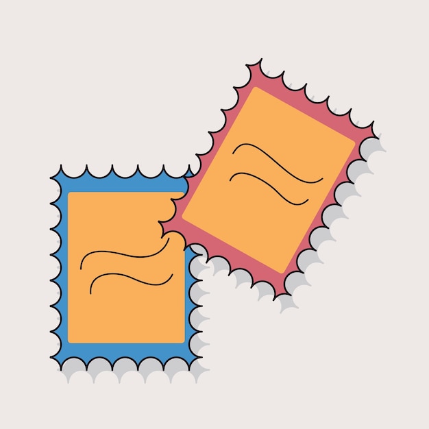 Vibrant Postage Stamps with Playful Wavy Patterns | Jiffy Designs