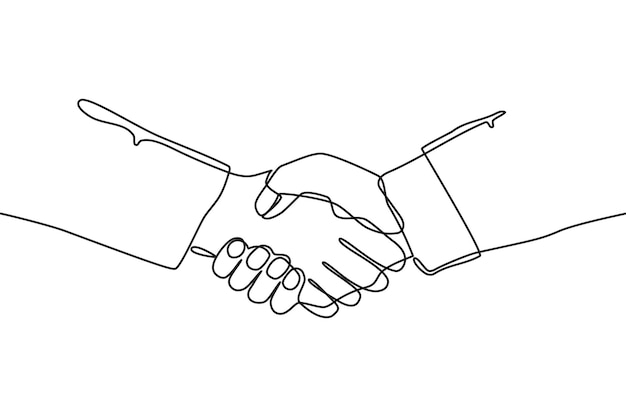 Handshake Between Two Figures in Minimalist Line Art | Jiffy Designs