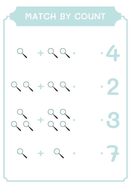 Magnifying Glasses Counting Matching Game | Jiffy Designs