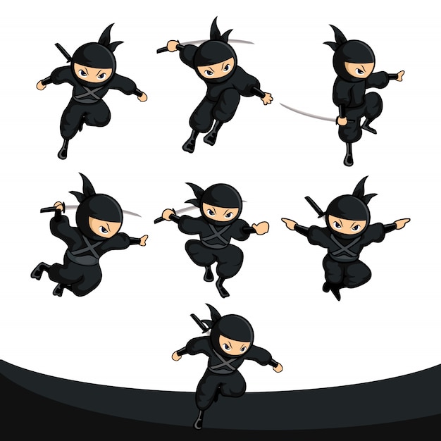 Adorable Ninja Warriors in Action Poses | Jiffy Designs