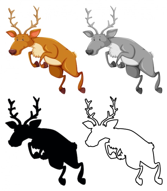 Vibrant Deer Silhouettes in Diverse Color Schemes | Jiffy Designs