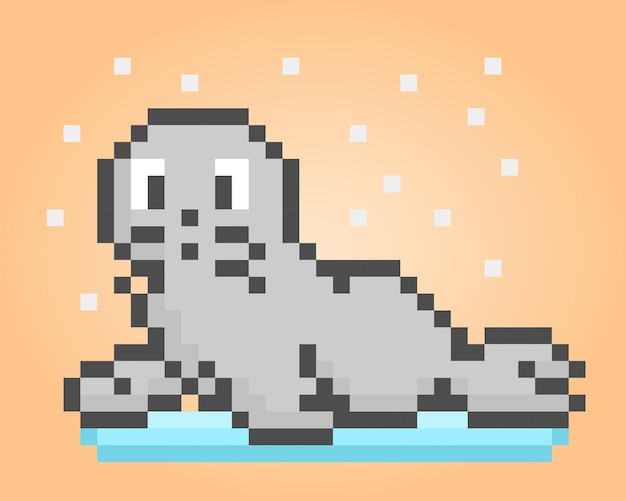 Adorable Pixel Art Seal Relaxing on Ice | Jiffy Designs