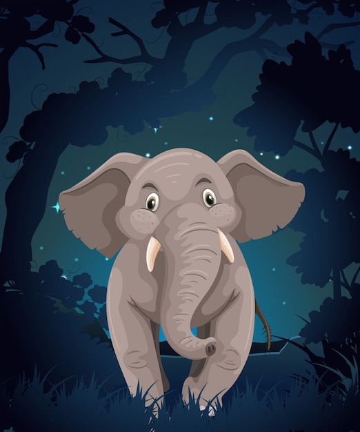 Whimsical Elephant in Enchanted Forest Illustration | Jiffy Designs