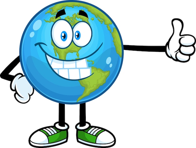 Friendly Globe Character Giving a Thumbs Up | Jiffy Designs