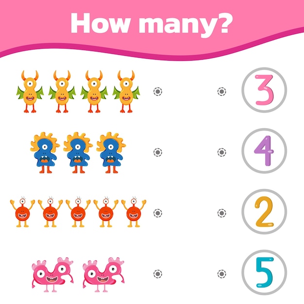 Colorful Cartoon Creatures: A Fun Counting Activity | Jiffy Designs