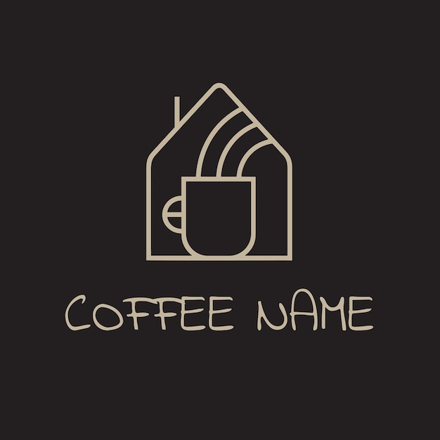 Minimalist Coffee Shop Logo with Mug and House | Jiffy Designs