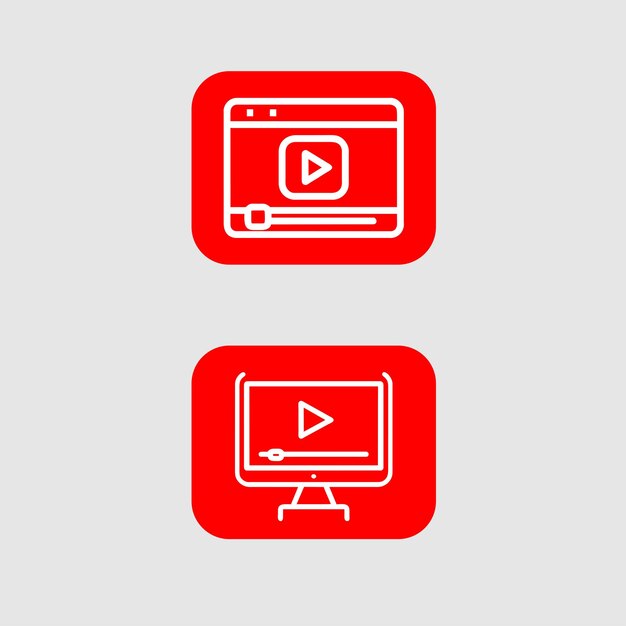 Vibrant Video Player Icons with Minimalist Design | Jiffy Designs
