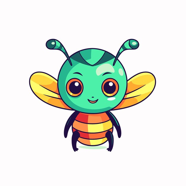 Adorable Cartoon Bee with Vibrant Colors and Big Eyes | Jiffy Designs