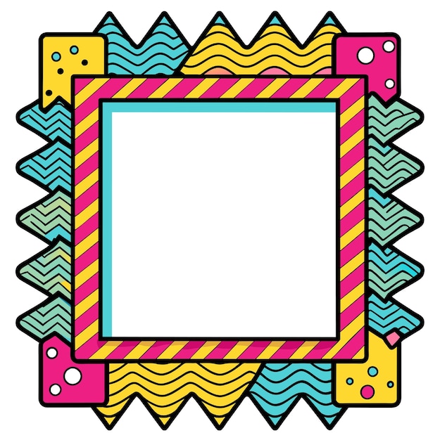 Vibrant Geometric Frame with Playful Patterns | Jiffy Designs