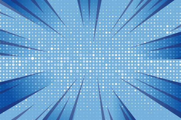 Blue Retro Comic Burst Background with Halftone Dots | Jiffy Designs