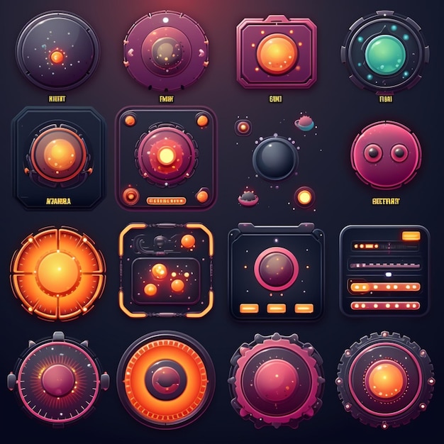 Vibrant Cosmic Control Panels: A Futuristic Sci-Fi Interface | Jiffy ...