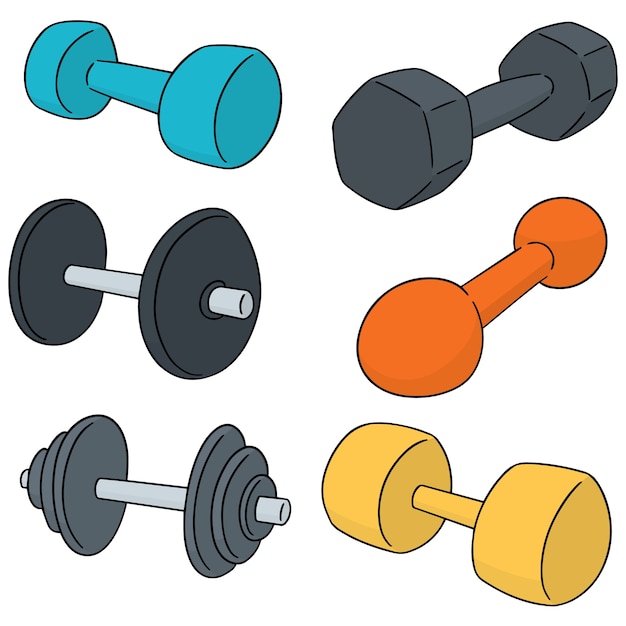 Vibrant Dumbbell Illustration Set with Diverse Color Schemes | Jiffy ...
