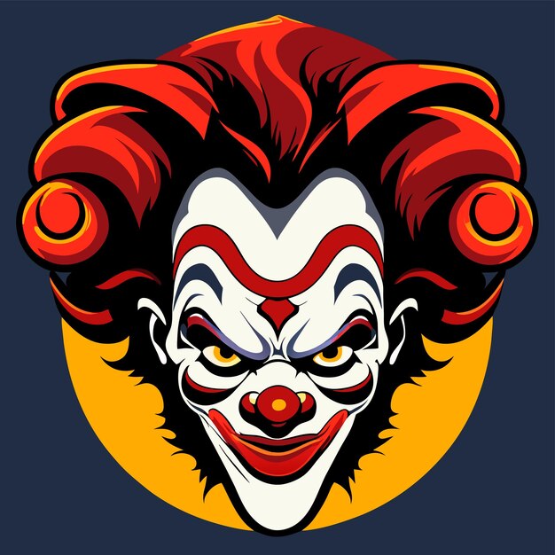 Menacing Clown Face in Vibrant Colors | Jiffy Designs