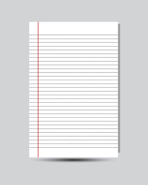 Lined Notebook Paper with Red Margin and Grid | Jiffy Designs