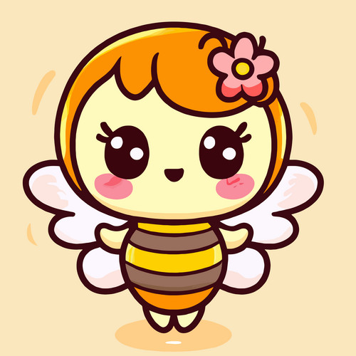 Cute Bee Illustration Bee Kawaii Chibi Vector Drawing Style Bee Cartoon ...