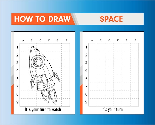 Fun Rocket Drawing Tutorial with Grid Guides for Space | Jiffy Designs