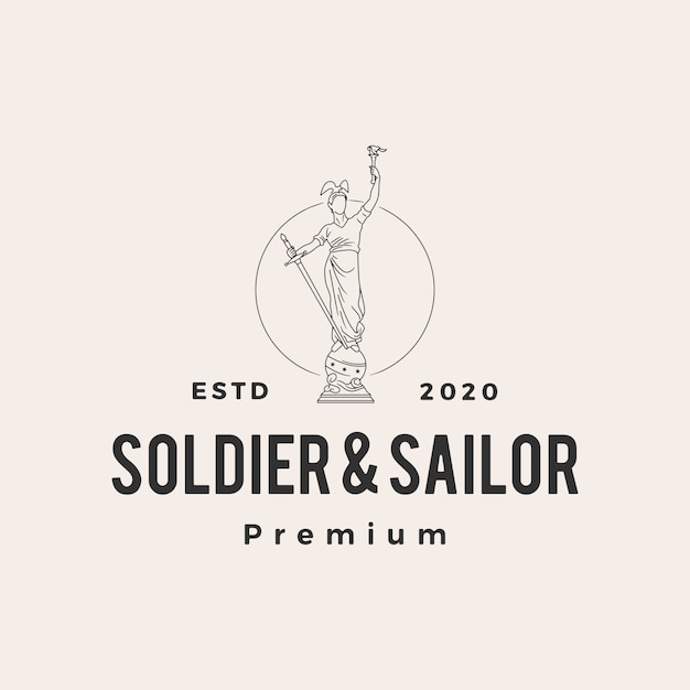 Vintage-inspired Soldier and Sailor Emblem with Retro Flair | Jiffy Designs