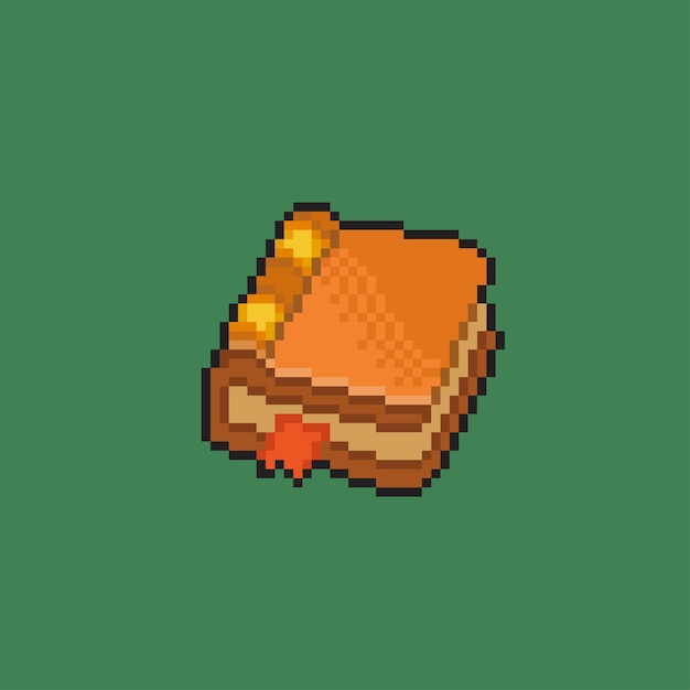Delicious Pixel Art Sandwich on Vibrant Green | Jiffy Designs