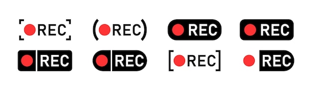 Vibrant Red Recording Symbols in Diverse Styles | Jiffy Designs