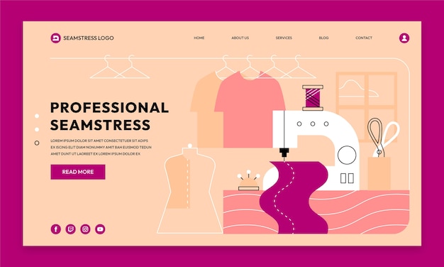 Vibrant Illustration of a Professional Seamstress and Her Tools | Jiffy ...