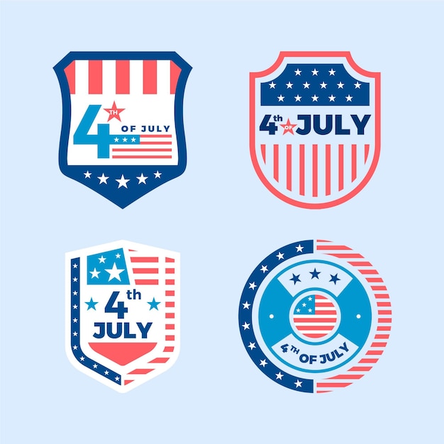 Patriotic 4th of July Emblem Collection with Stars and Stripes | Jiffy ...
