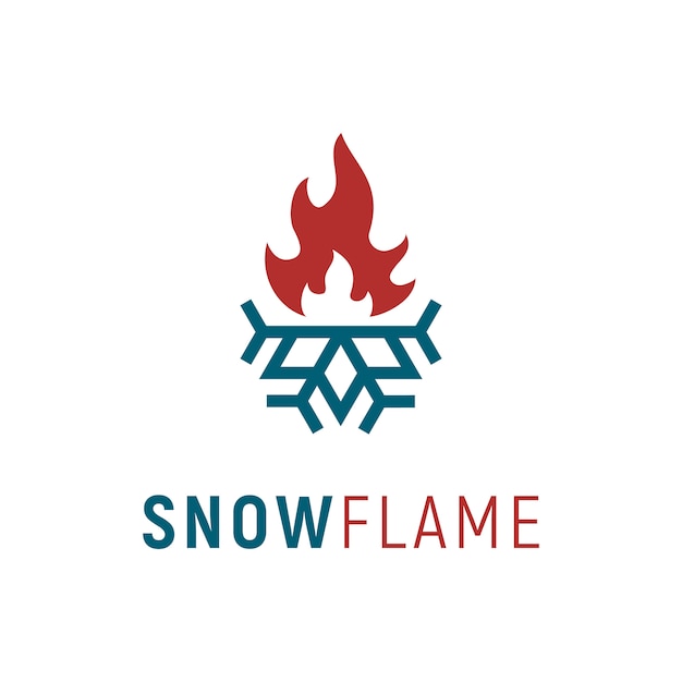 Stylized Snowflake and Flame Logo with Text 'Snowflame' | Jiffy Designs