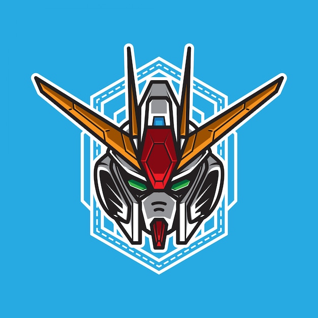 Striking Mech Warrior Emblem in Vibrant Colors | Jiffy Designs