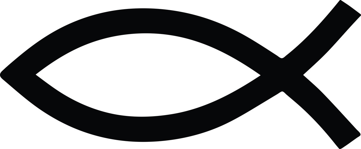 Christian Bible Catholic Fish Icon God Emblem. Vector Illustration ...